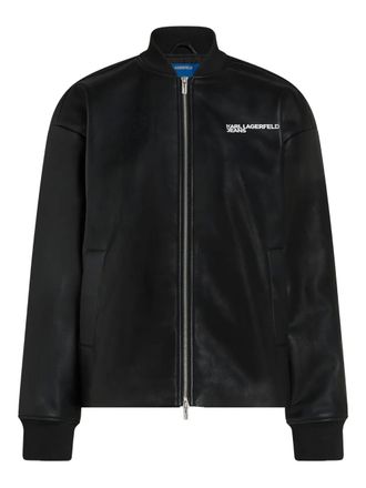 Karl Lagerfeld veste bomber à détail de logo - Noir