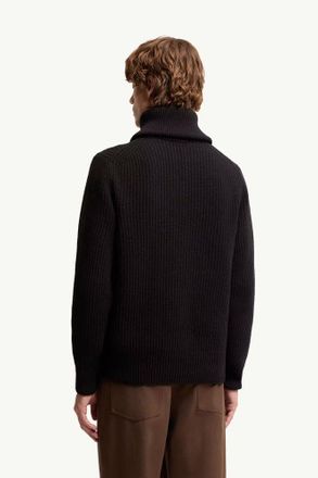 Moncler Ribbed Knit Half-Zip Sweatshirt - Black