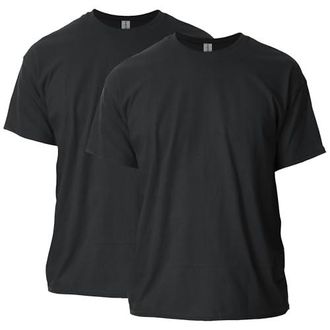 Gildan Ultra Cotton T-Shirt, Style G2000, Multipack, Noir (Lot de 2), 4XL Mixte