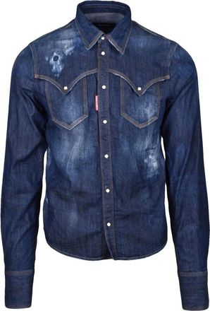 Dsquared2 Homme, Chemises, Bleu, Taille: M Chemise en denim D&eacute;lav&eacute;e