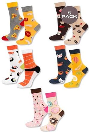Soxo Chaussettes Femme Rigolotes Chaussette Haute Fille Coton Chausette Lot 35-40 5 Paires