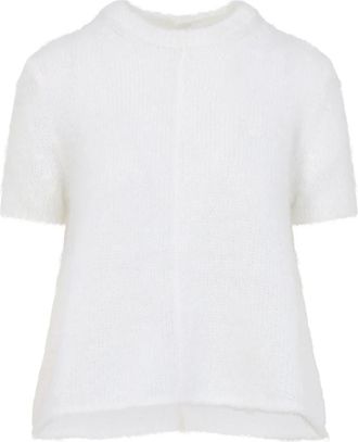 Loewe Femme, Tops, Blanc, Taille: 38 FR Short Sleeve Sweater