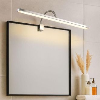 Briloner Applique murale LED Lampe de salle de bain Variateur dintensit&eacute; Lampe de miroir, m&eacute;tal chrom&eacute;, 7W 600Lm blanc chaud, blanc neutre, L 60 cm