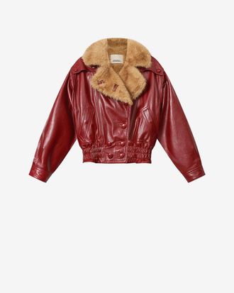 Isabel Marant Lederjacke Valina - Damen - Deep Red - Gr&ouml;&szlig;e 34 - Isabel Marant