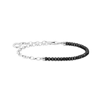Thomas Sabo Thomas Sabo Damen Charm-Armband mit schwarzen Onyx-Beads Silber A2100-130-11-L14 - - Accessories - Damen - Grau - ONE SIZE