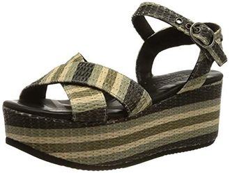 Shabbies Amsterdam Amsterdam Femme SHS1098 Sandale, Rayures Vertes et Noires, 36 EU