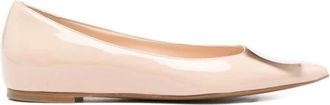 Roberto Festa Milano Femme, Chaussures, Beige, Taille: 40 EU Square Detail Pointed-Toe Slip-On