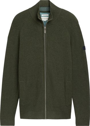 Tom Tailor Herren Strickjacke aus Baumwolle, 36230 - Rosin Green Melange, XL