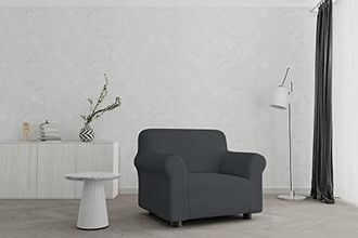 Italian Bed Linen Sogni e capricci Leslie elastische Couchüberzüge, Dunkelgrau, 1 Platz