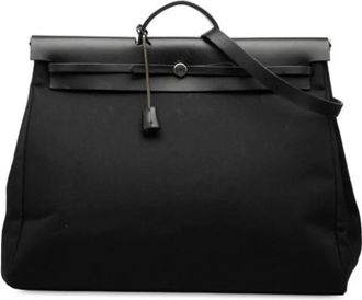 Herm&egrave;s unisex, Pre-owned, Noir, Taille: ONE Size Sac de voyage en toile Pre-owned