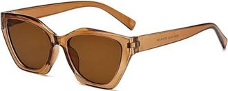 Generic Lunettes de soleil rétro classiques oeil de chat tendance pour hommes et femmes vintage Cateye Sports UV 400 lunettes de soleil tendance, marron foncé