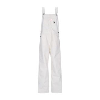 Carhartt Work in Progress Strapazierf&auml;hige Canvas Latzhose - - Jumpsuits & Playsuits - Damen - Wei&szlig; - L