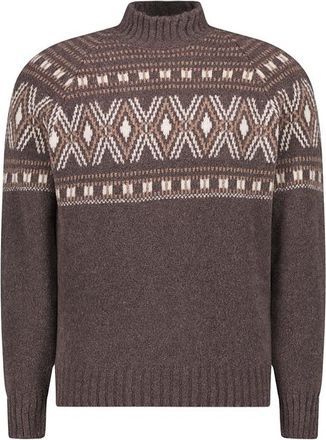 Gran Sasso Herren Pullover braun Wolle Norweger