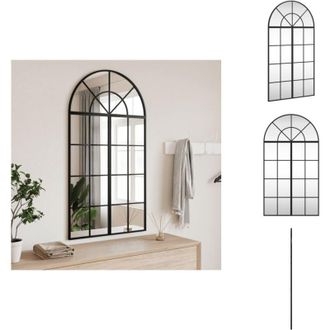vidaXL Vidaxl - Miroir mural noir 60x110 cm arche fer - Miroir Mural - Miroir Design - Miroir Noir - Miroir Moderne - Décoration Murale