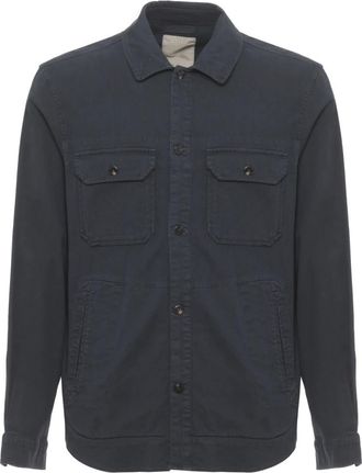 Woolrich Homme, Vestes, Bleu, Taille: M Chemise surdimensionn&eacute;e en coton et lin