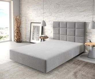 DELIFE Boxspringgestell Dream-Fine Mikrofaser Grau 120x200 cm, Bettgestelle