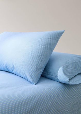 Mango Taie doreiller enfant percale rayures chemise 50x75 cm bleu - Home - 50x75cm - MANGO HOME