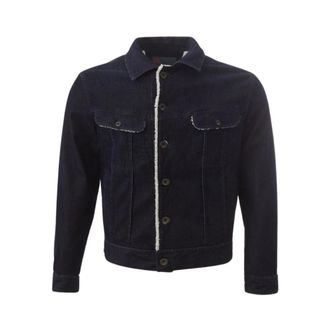 Lardini Samtjacke mit Innenfutter aus Fell - - Jackets - Herren - Blau - XL