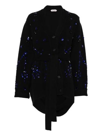 Alberta Ferretti cardigan à ornements en cristal - Noir