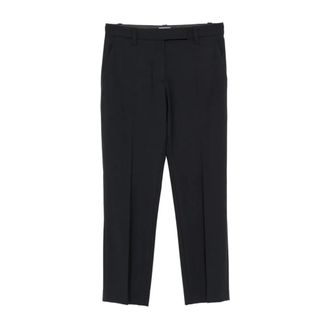 Brunello Cucinelli Pantalon en laine avec pli marqu&eacute; - Femme - Pantalons - Bleu - Taille: 42 FR
