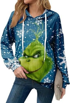 Generic Le Grinch Sweat A Capuche Femme Pulls Christmas Noel Oversize Sweatshirts Sweet The Deguisement Hiver Vêtements Pull Femmes Costume Adulte De Chaud 20