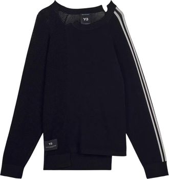 Yohji Yamamoto Homme, Pulls, Noir, Taille: M Logo Knit Sweater