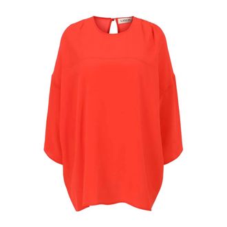 Lanvin Femme, Blouses et Chemises, Rouge, Taille: 36 FR Blouse à Col Rond