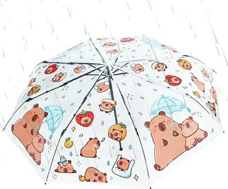 Generic Kinder-Regenschirm - Niedliches Capybara-Schnelltrocknungssystem, Leistungsstarker Regenschutz, Transparente Kuppelansicht Mit Hoher Klarheit, Hochwer