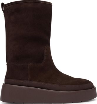 Calvin Klein Schneeschuhe Calvin Klein Flatform Mid Boot Suede Wl HW0HW03181 Braun