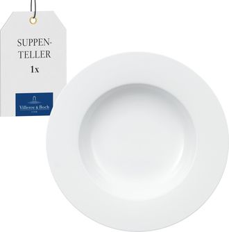 Villeroy & Boch Royal Suppenteller Weiß, Spülmaschinenfest, Mikrowellensicher, Teller, Geschirr, Porzellan, Essteller, Keramik, Premium Bone Porcelain