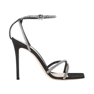 Gianvito Rossi Wildleder-Sandalen mit Kristallabsatz - - Shoes - Damen - Schwarzk - 39 1/2 EU