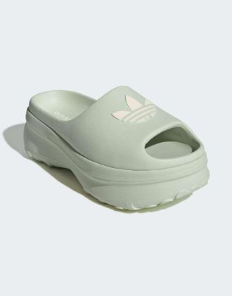 adidas Originals Adifom Stan - Claquettes - Vert lin/blanc wonder