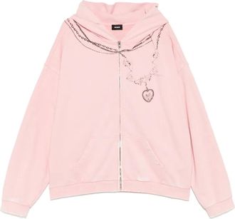 We11done hoodie à fermeture zippée - Rose