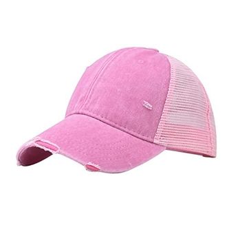 Generic Casquette de baseball tendance pour homme et femme avec boucle en jean, rouge past&egrave;que, Taille unique