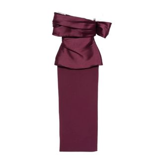 Solace London Raffiniertes Abendkleid mit Sch&ouml;&szlig;chen - - Dresses - Damen - Lila - XS