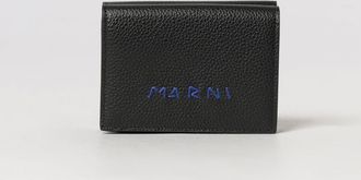 Marni Trifold-Brieftasche aus genarbtem Leder mit gesticktem Logo