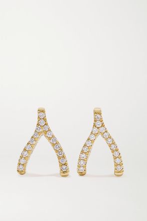 Jennifer Meyer Mini Wishbone Ohrringe Aus 18 Karat Gold Mit Diamanten