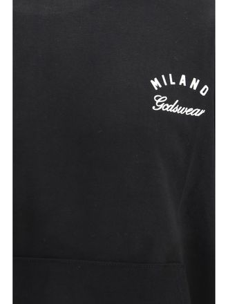 GCDS Hooded Cotton Sweatshirt - Black
