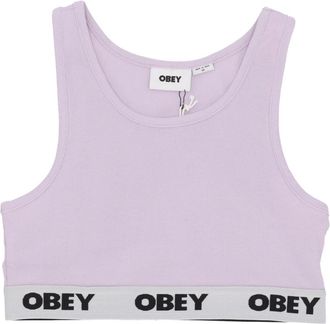 Obey Geripptes Tanktop mit Logo-Band - - Tops - Damen - Lila - M