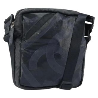 Chanel Sac bandouli&egrave;re en toile enduite Vintage Pre-owned - Femme - Pre-owned - Noir - Taille: ONE Size