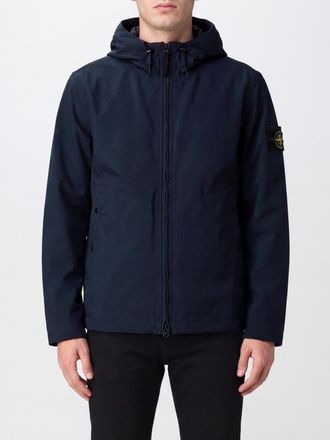 Stone Island Veste coupe-vent courte en tissu technique avec capuche et &eacute;cusson logo
