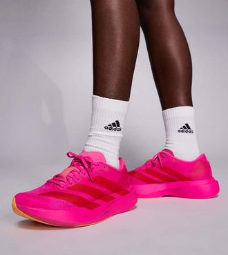 adidas adidas Running - Adizero EVO SL - Sneaker in Pink und Rot, exklusiv bei ASOS