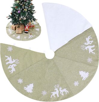 BESPORTBLE Christbaumständer Teppich - Weihnachtsbaum Decke, Baumdecke Baumrock Jute Leinen Weihnachtsbaum Rock Unterlage Tannenbaumdecke Weihnachtsbaum Teppich 