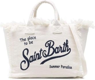 MC2 Saint Barth Femme, Sacs, Blanc, Taille: ONE Size Colette Linen Tote Bag