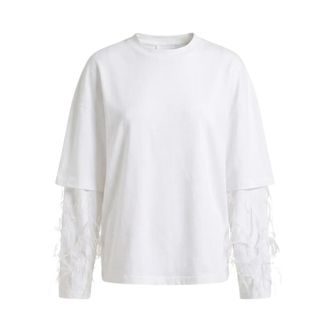 Darkpark Double Sleeve Tee - - Tops - Damen - Wei&szlig; - XS