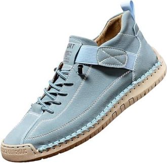 Generic Baskets orthopédiques confortables, légères et respirantes pour femme, faites à la main, confortables, mocassins modernes à enfiler, bleu ciel, 45.5 E