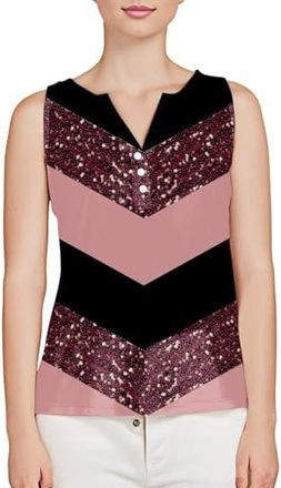 Generic Débardeur Femme Haut Chic Élégant T-Shirt à Rayures sans Manches Camisole Sexy Tunique Mer Plage Eté Couleur Unie Top