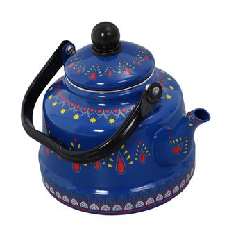 Cabilock Emaillierter Teekessel Aus Emaille 1,7 l Wasserkessel F&uuml;r Herdplatte Mit Griff Vintage Kaffeekessel Zum Schnellen Wasserkochen F&uuml;r Zuhause Und Reisen