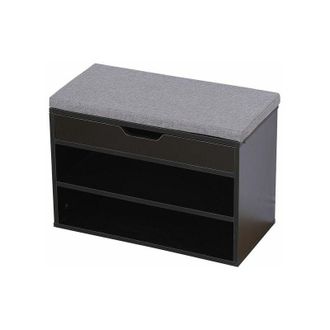 Happy Garden Schuhmöbel zwei Fächer mit Truhe schwarz alan