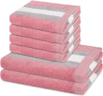 ROSS Harmony 6-teiliges Handtuch-Set - 4 Handt&uuml;cher & 2 Duscht&uuml;cher - Walkfrottee 520 g/m&sup2;, Hoch-/Tief-Struktur, 100% Baumwolle - Flauschig, Saugstark & Pf